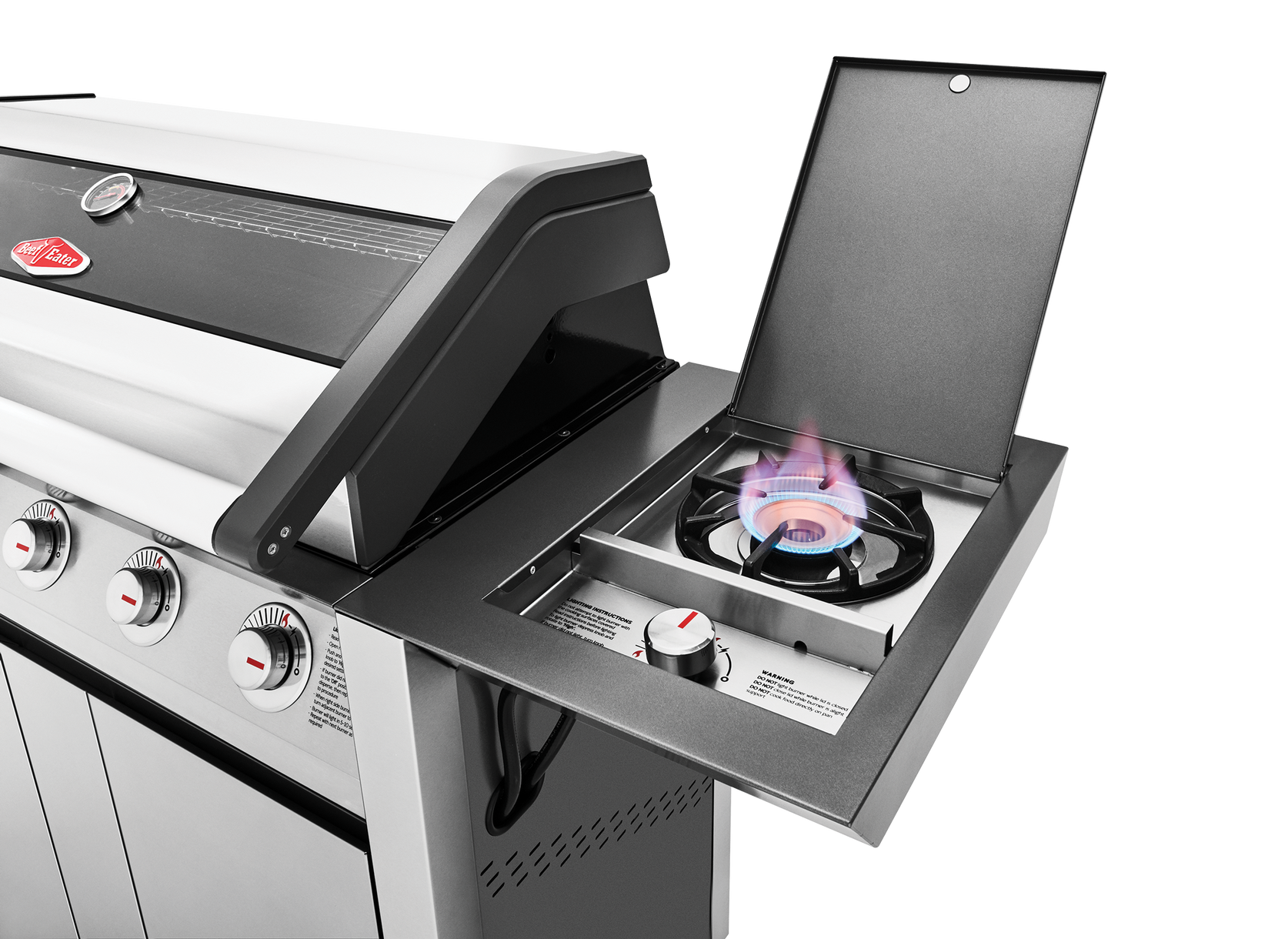 Beefeater 1600 Series 5 burner BBQ, side burner & trolley, stainless s ...