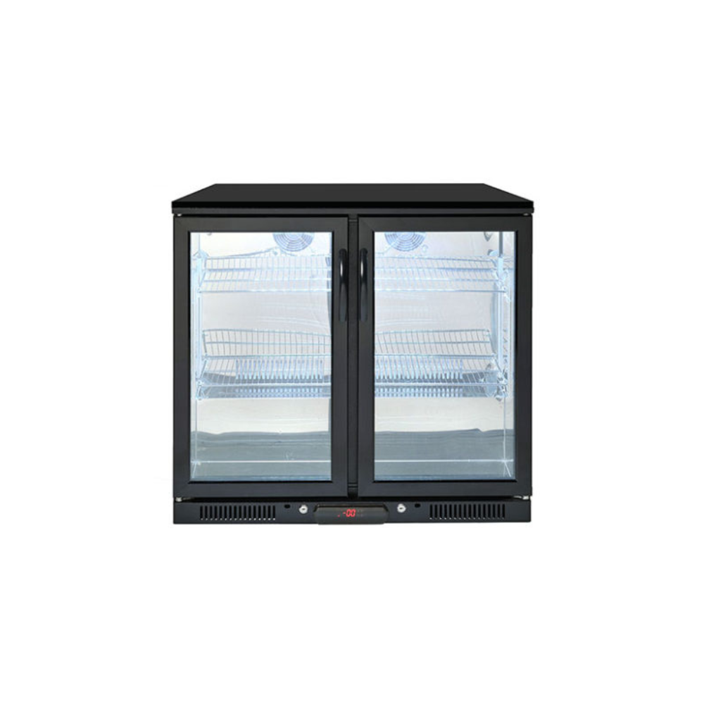 Crossray Double fridge in Black, 208L Double glazed - FRIDGE-DBBLK ...