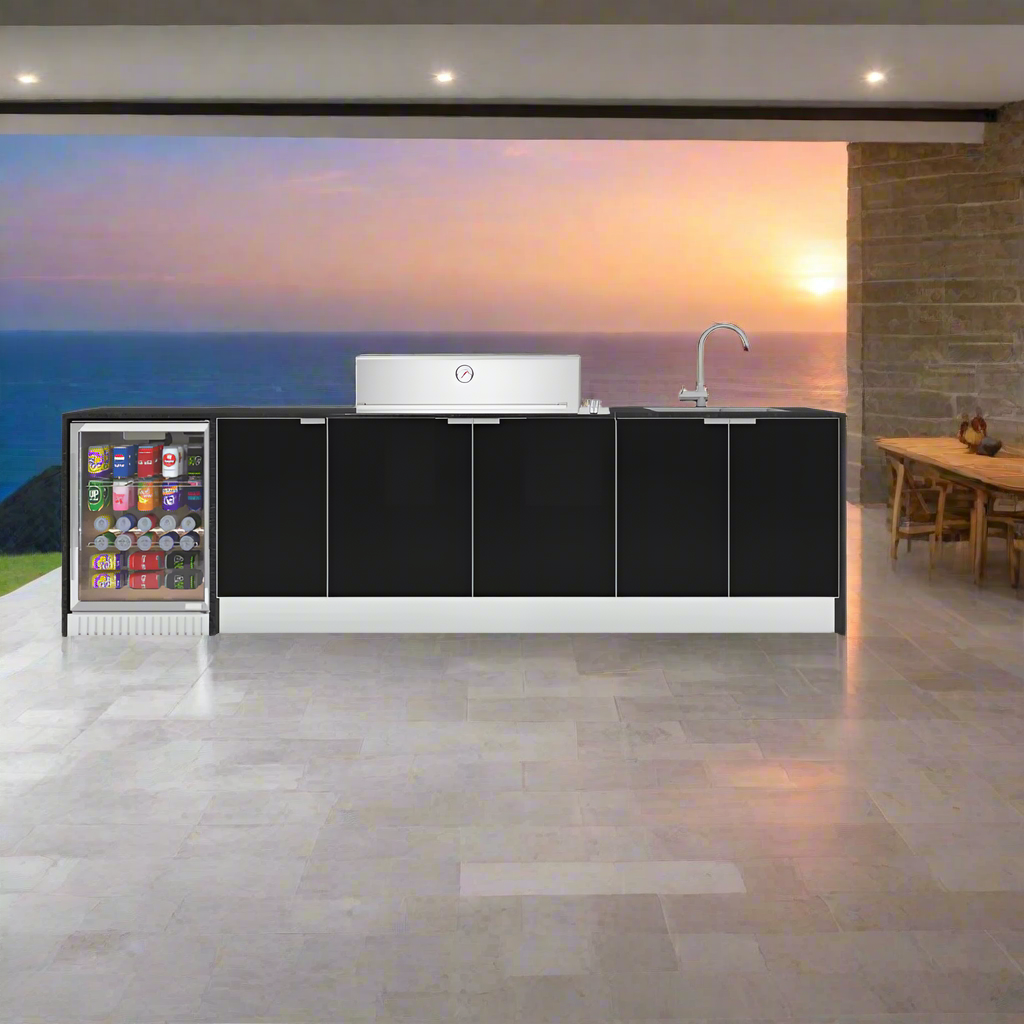 Grillhound Outdoor Kitchen With Beefeater Proline & Single Fridge - GB